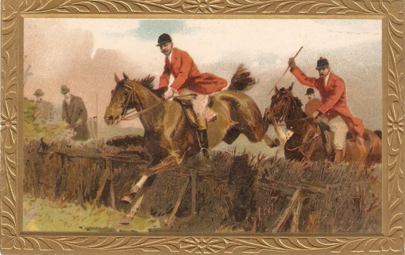 "Hunting. Horses and riders" Old vintage German postcard | Topics ...
