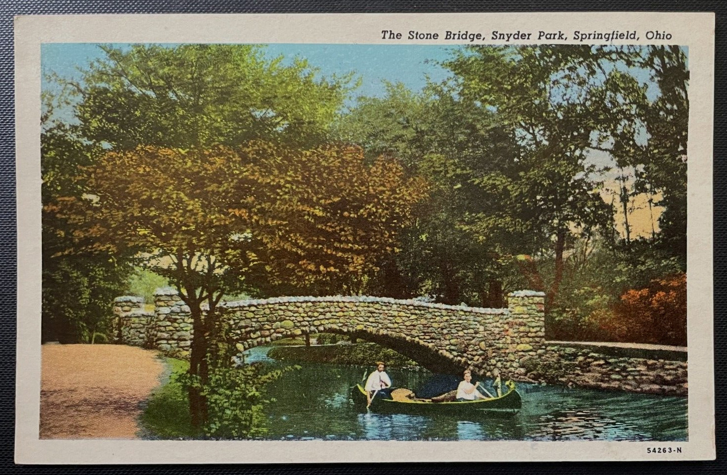 Vintage Postcard 1915 The Stone Bridge, Snyder Park, Springfield, Ohio ...