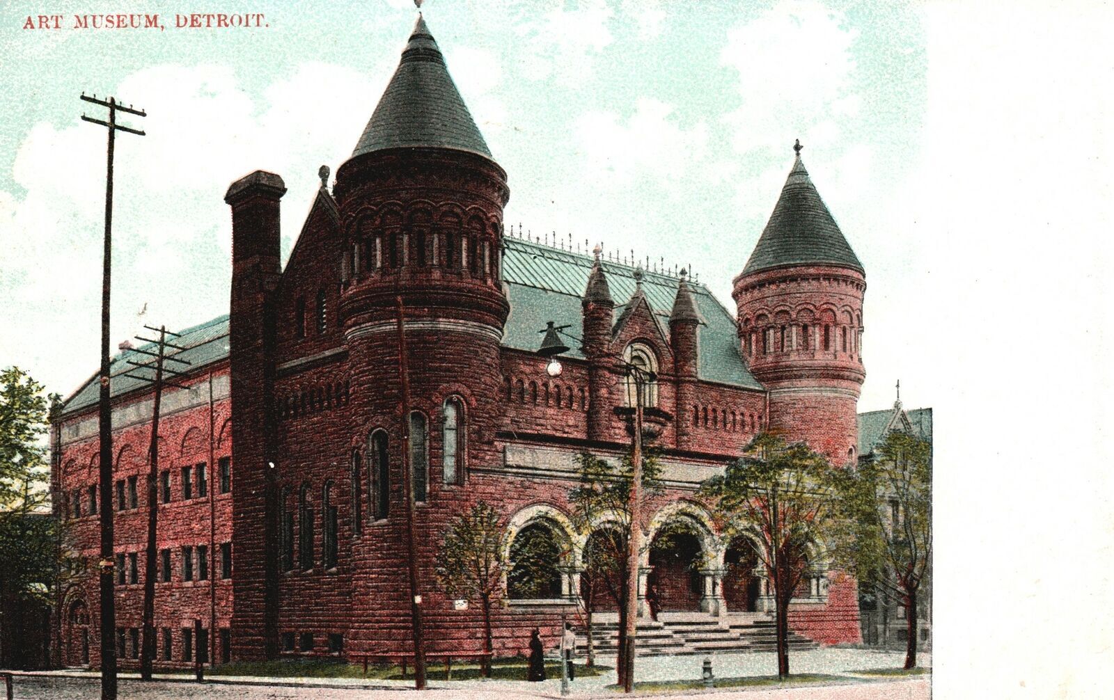 Vintage Postcard 1900's Art Museum Building Detroit Michigan MI ...
