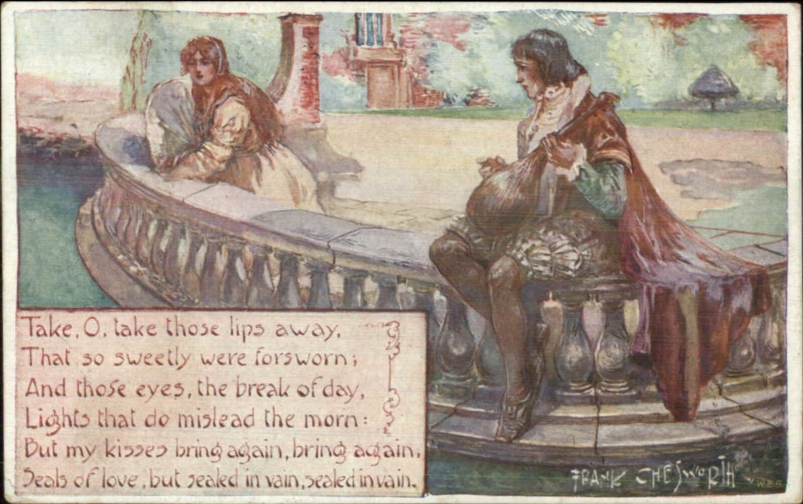 Medieval Romance Guitar Poem Frank Chesworth Clarion Series Postcard ...