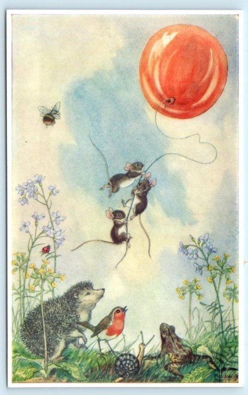 MOLLY BRETT Artist Signed "The BALLOON GOES UP" Medici Anthropomorphic ...