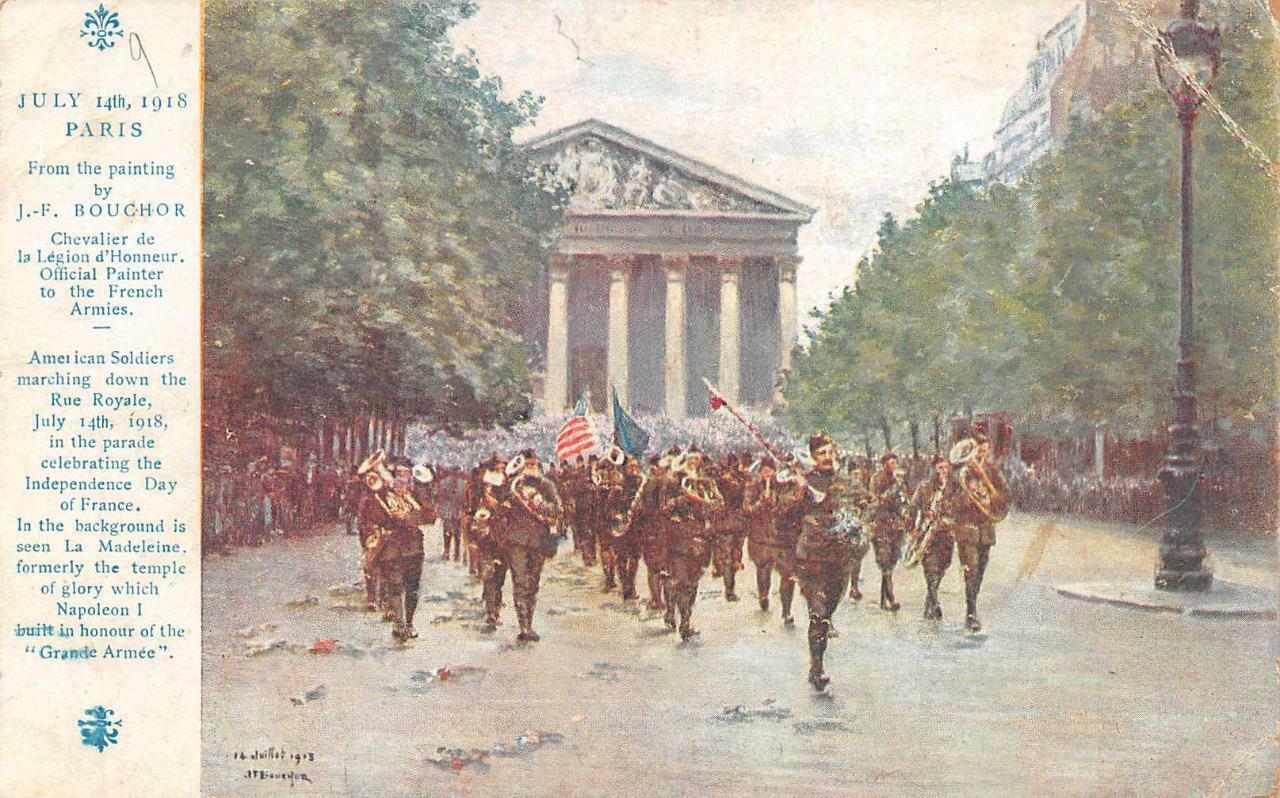 Soldier Military Band Paris France RED Cross WW1 Postcard 1918 WNC 61 ...