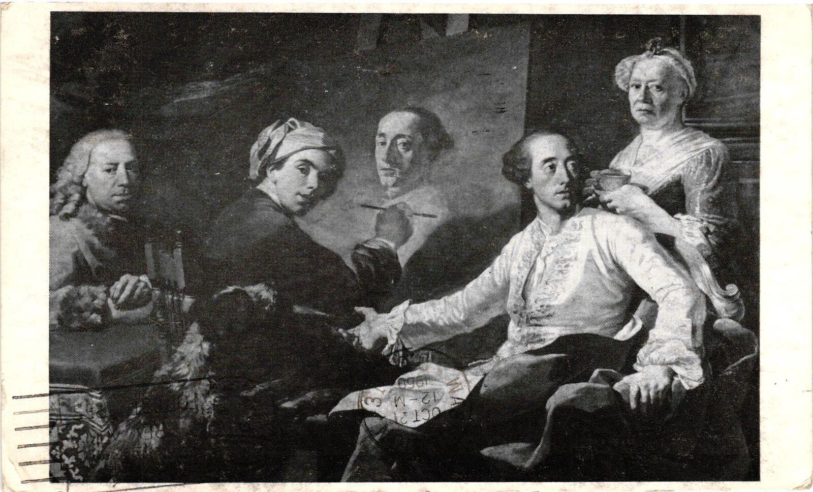Vintage Postcard 4x6- A group of 1700s people painting by Ubaldo ...
