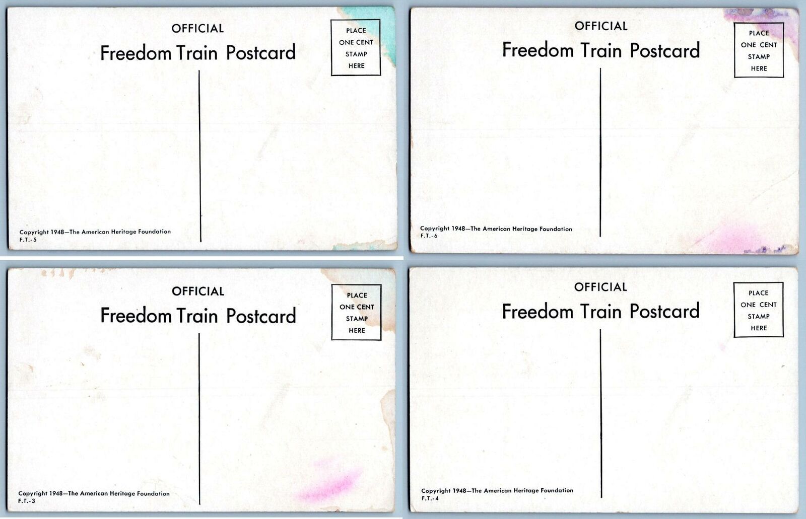 1948 Freedom Train SET/4 Vintage Postcards*Patriotic*Statue of Liberty ...