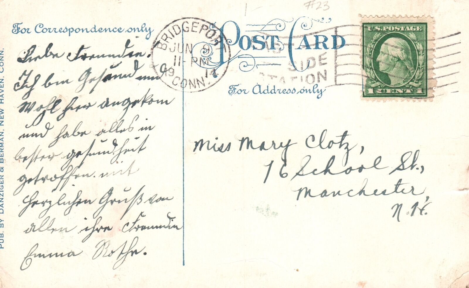 Vintage Postcard 1914 Y.M.C.A. Building Bridgeport Connecticut CT ...