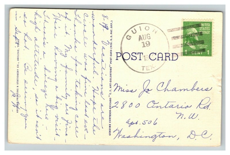 Vintage 1949 Postcard American Flag US Post Office & Courthouse Abilene ...