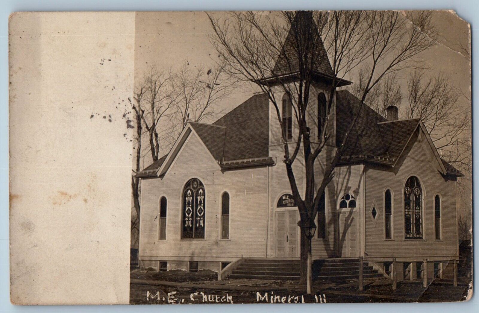 1909 ME Methodist Church Exterior View Mineral Illinois IL RPPC Photo ...