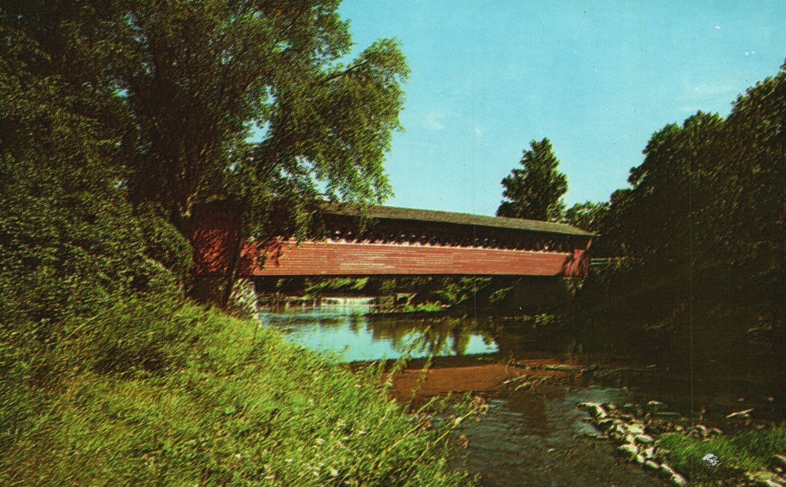 Vintage Postcard Old Covered Bridge Burt Henry Bridge North Bennington ...