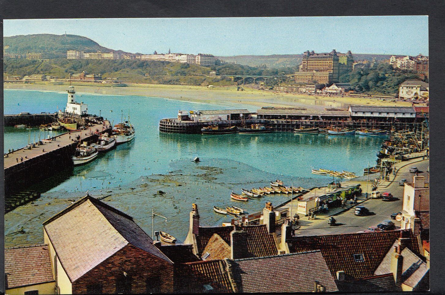 Yorkshire Postcard - Harbour From Castle Hill, Scarborough C1107 ...