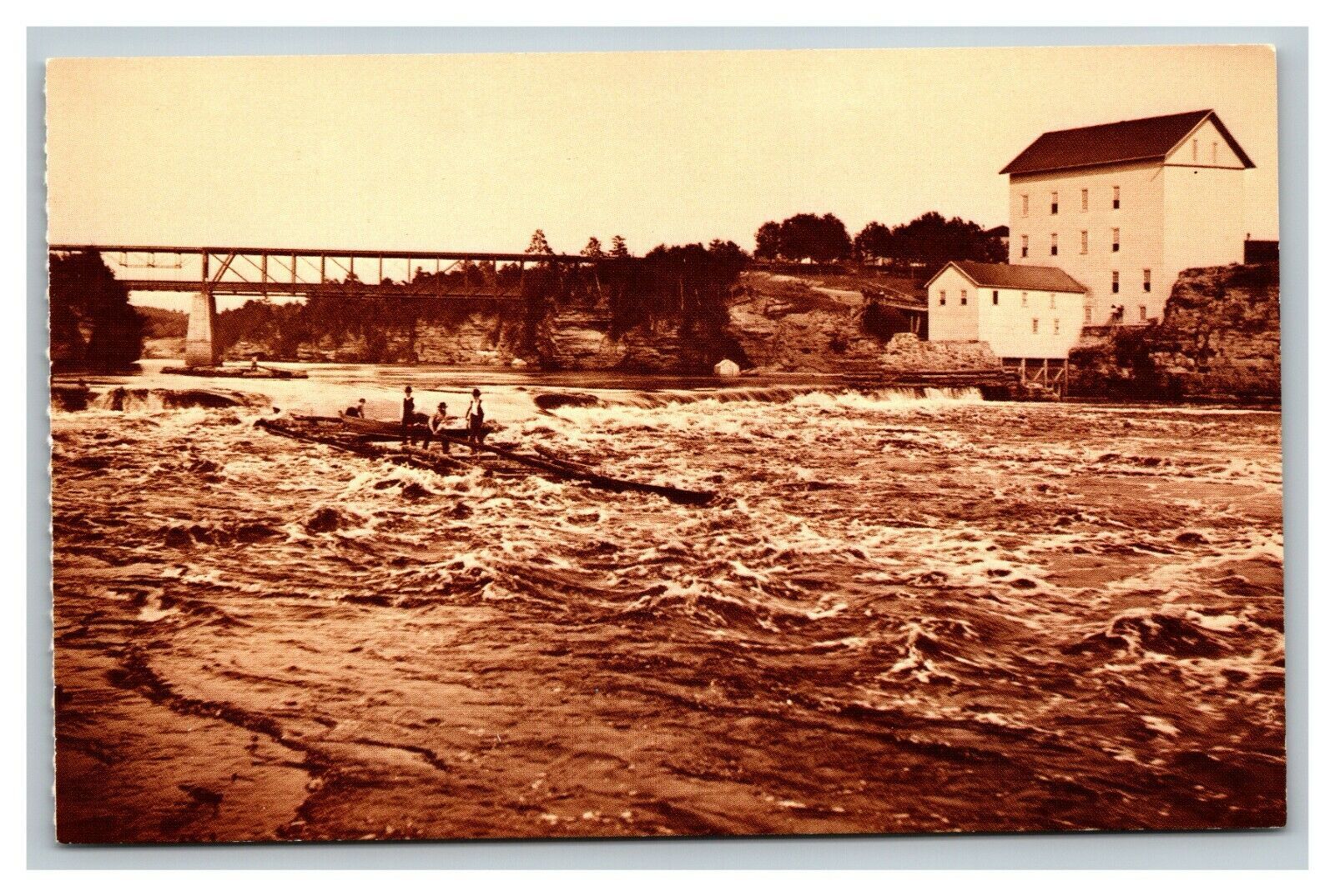 Vintage 1960's Postcard Lumber Raft Running The Kilbourn Dam Wisconsin ...