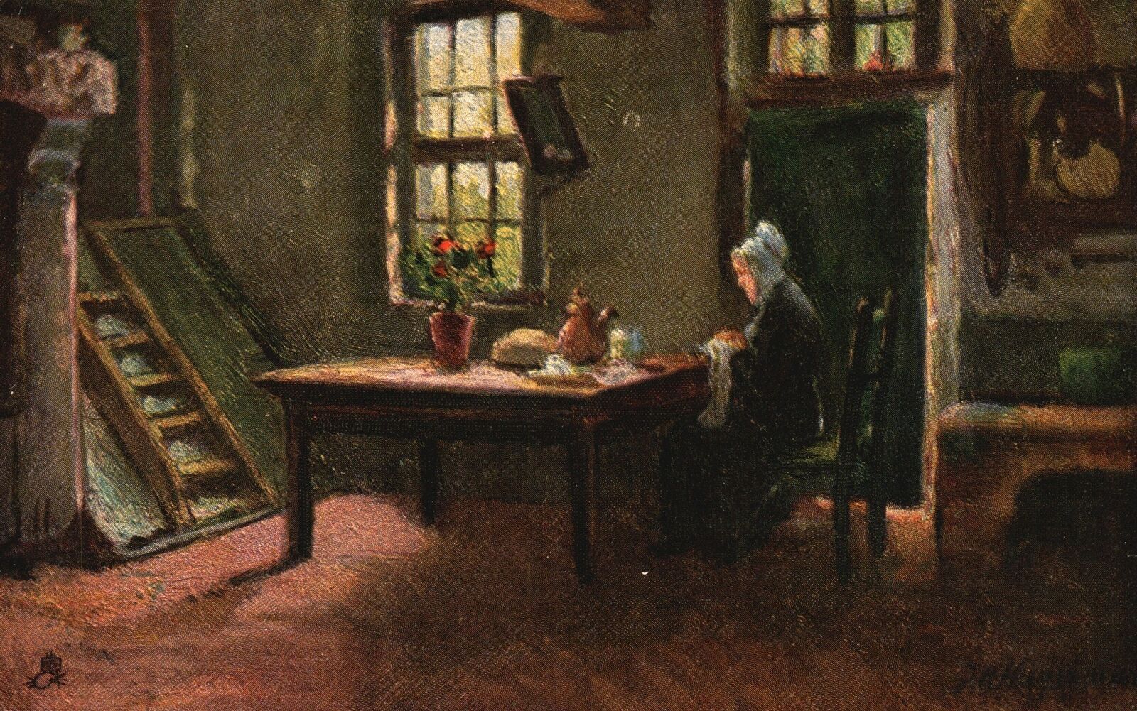 Vintage Postcard Interior Flamend D'Apres Le Tableau De J A Heyermans ...