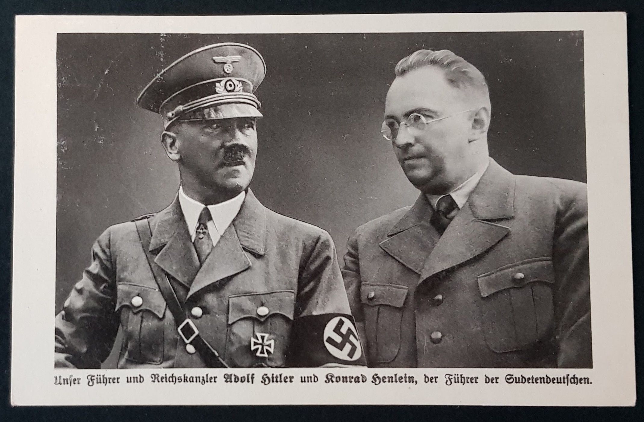 Germany Third 3rd Reich Original Card Hitler & Conrad Henlein ...