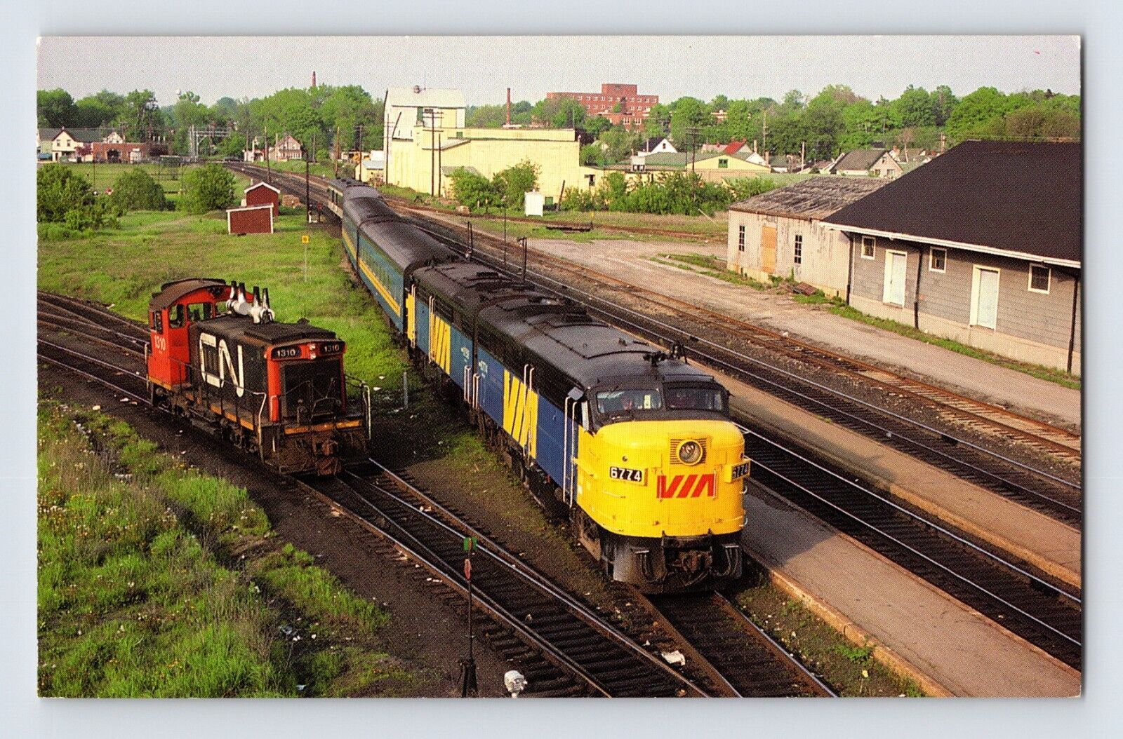 Postcard Railroad Train Via Rail FPA-4 Montreal Locomotive 1980s ...