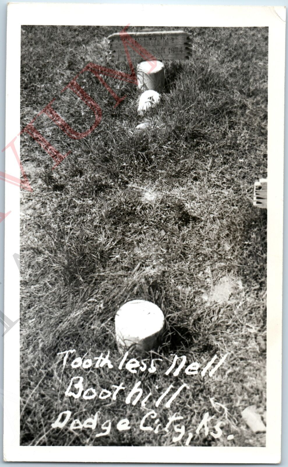 c1940s Dodge City Boot Hill RPPC Only Woman Cemetery Toothless Nell ...