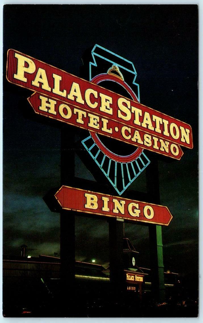 LAS VEGAS World's Largest Neon Sign PALACE STATION HOTEL CASINO c1980s ...
