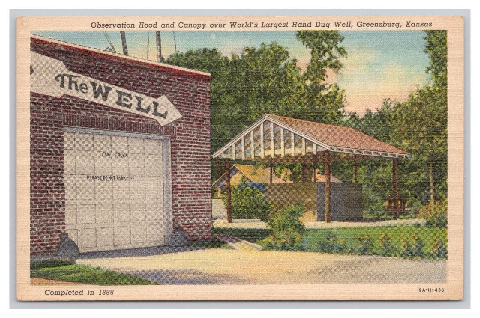 Postcard Observation Hood & Canopy World's Largest Hand Dug Well ...