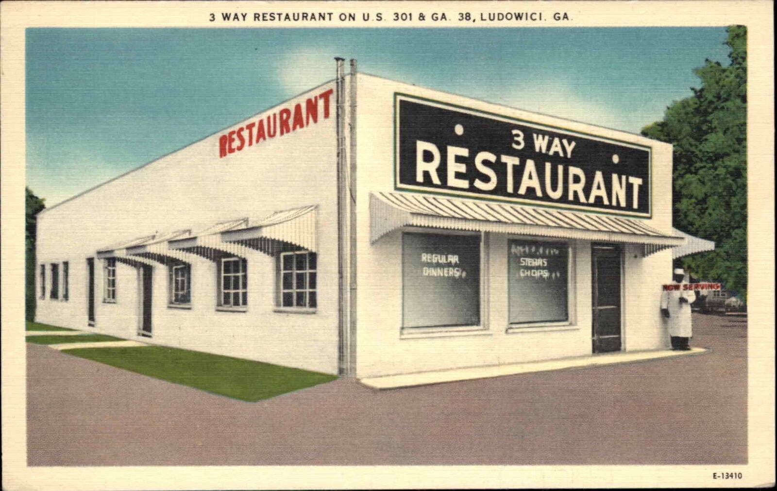 Ludowici Georgia GA 3 Way Restaurant NICE LINEN Postcard | United ...
