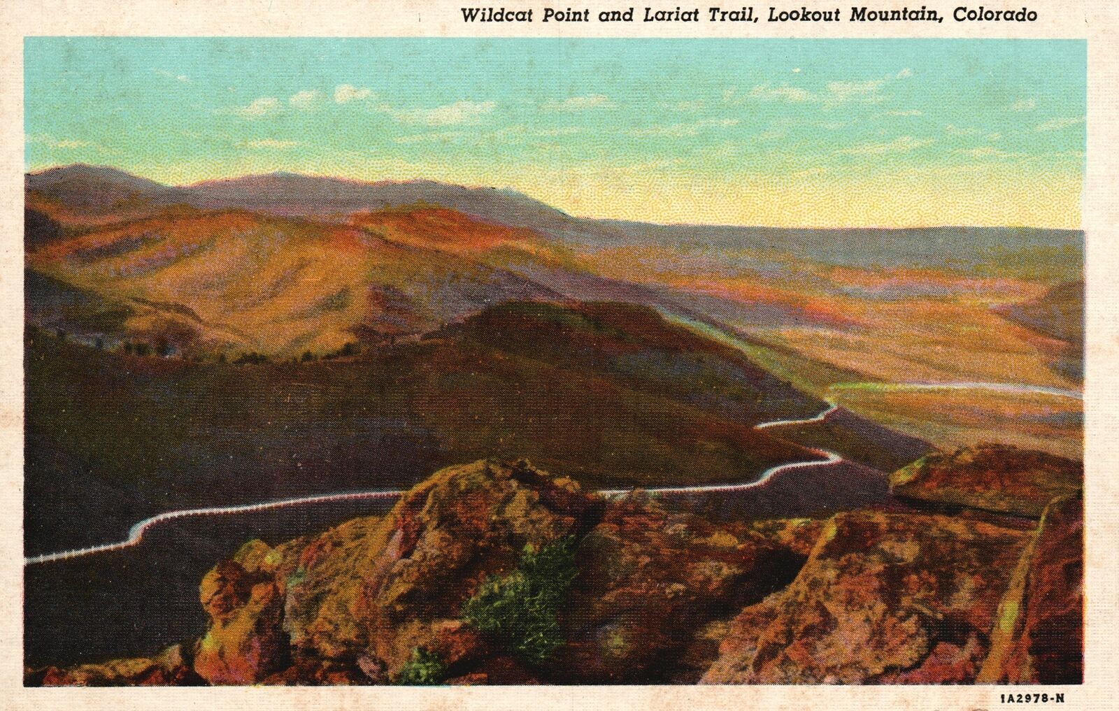 Vintage Postcard 1920's Wildcat Point & Lariat Trail Lookout Mountain ...
