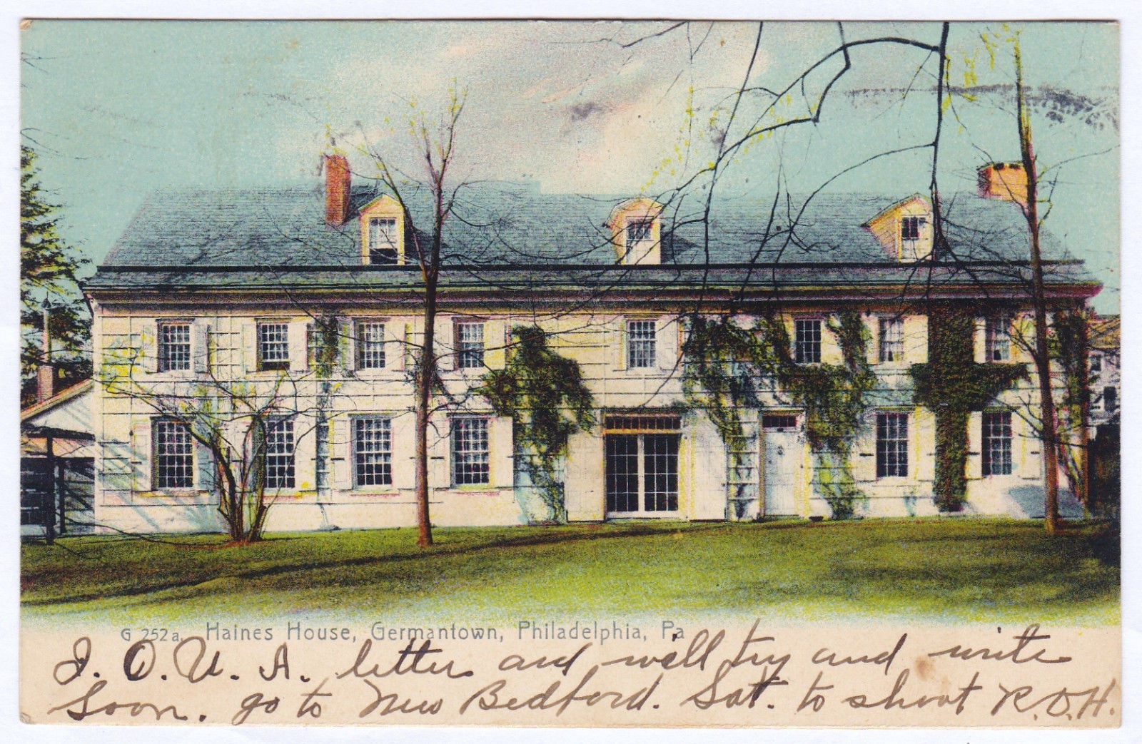 Germantown Philadelphia PA 1906 Historic Haines House Wyck Mansion RARE ...