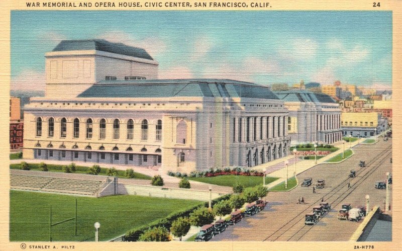 Vintage Postcard War Memorial Opera House Civic Center San Francisco ...