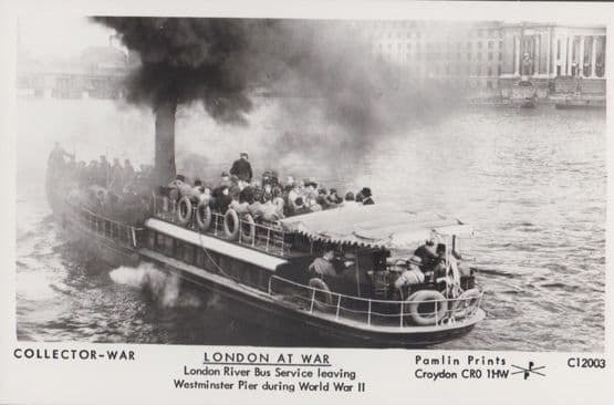 London at War River Service Ship Bus at Westminster Pier during WW2 ...