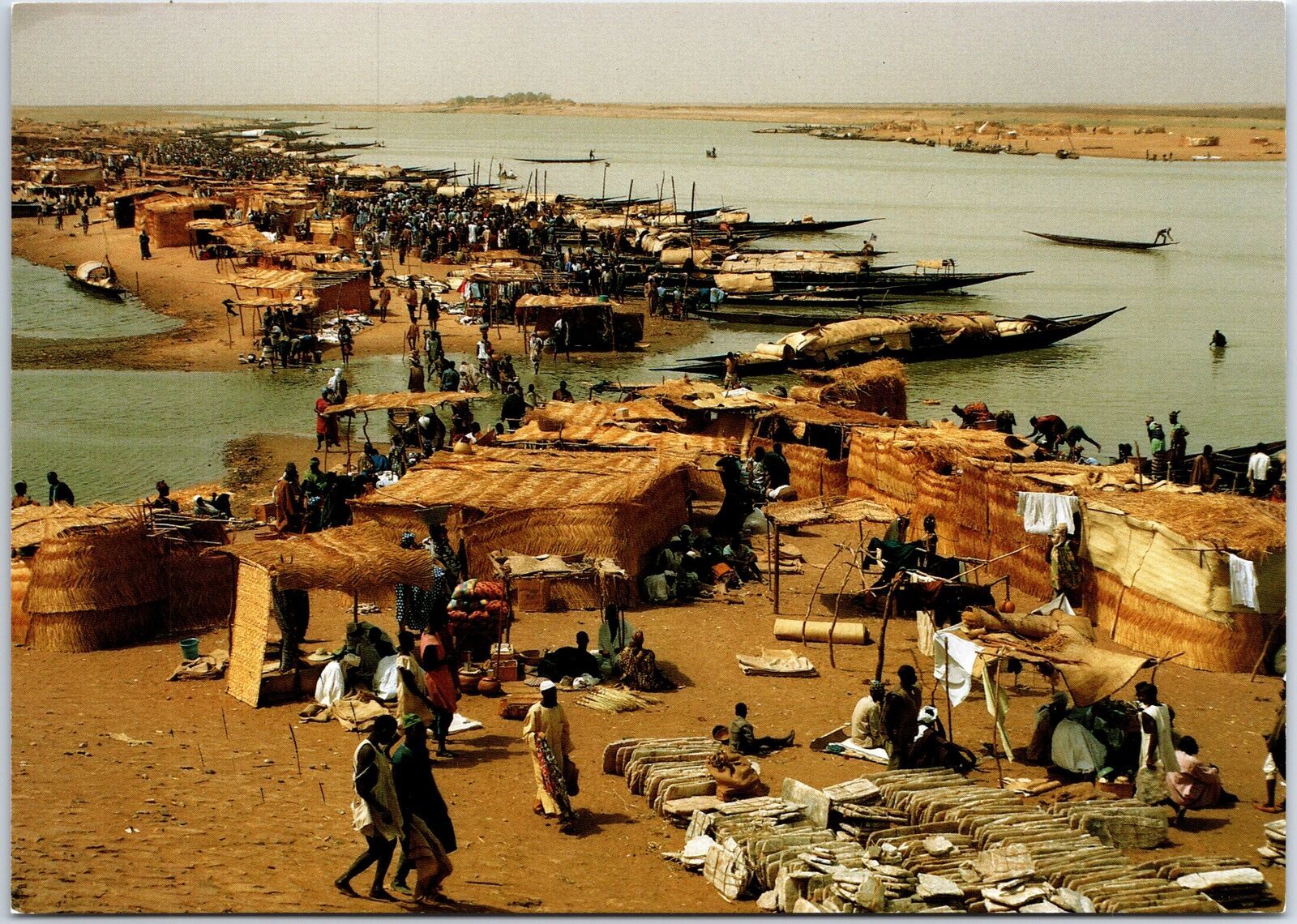 Vintage Continental Size Postcard the Port of Mopti on the Niger River ...