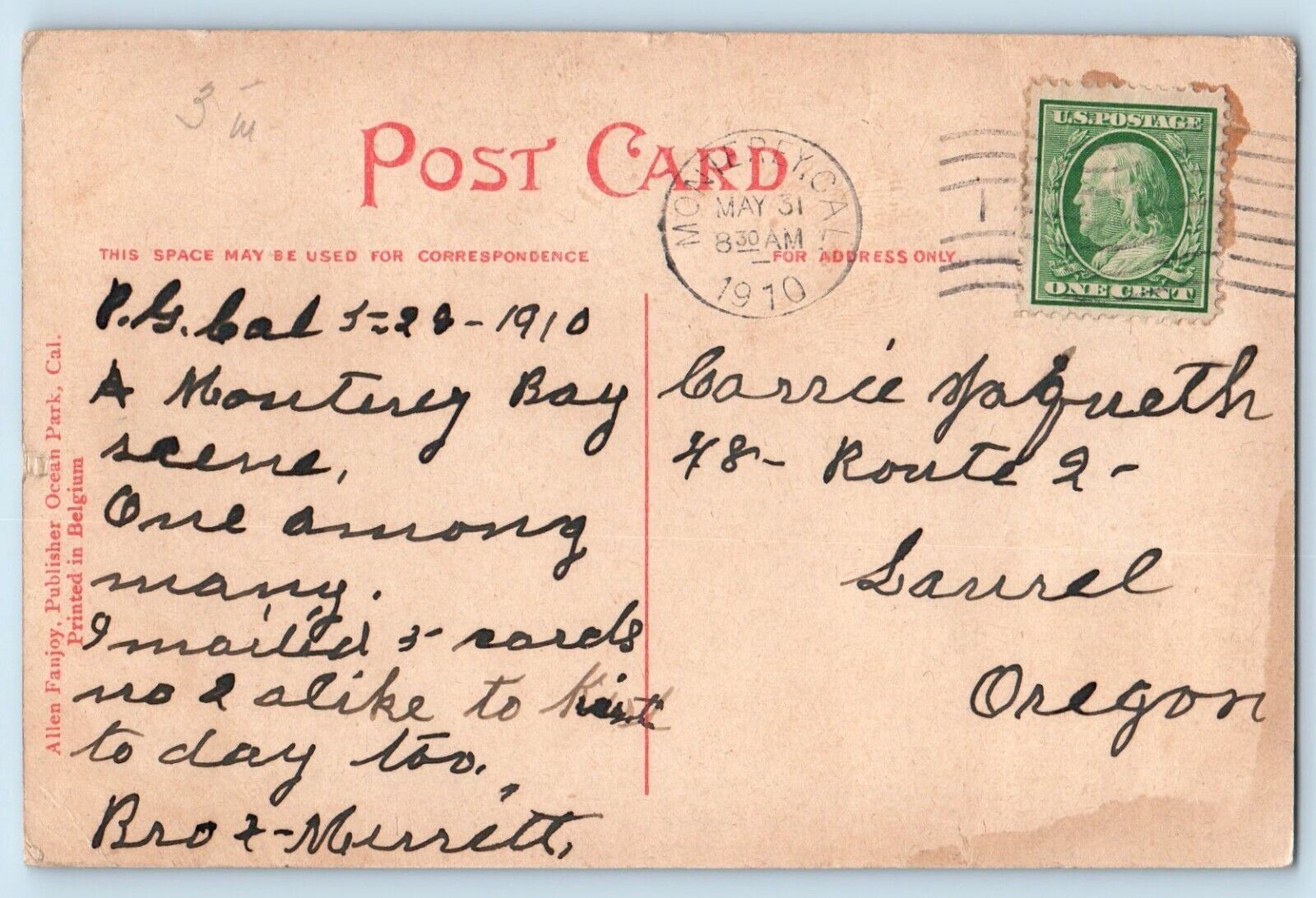 California CA Postcard U.S.S. Minnesota Battleship Warship WW1 c1910's ...