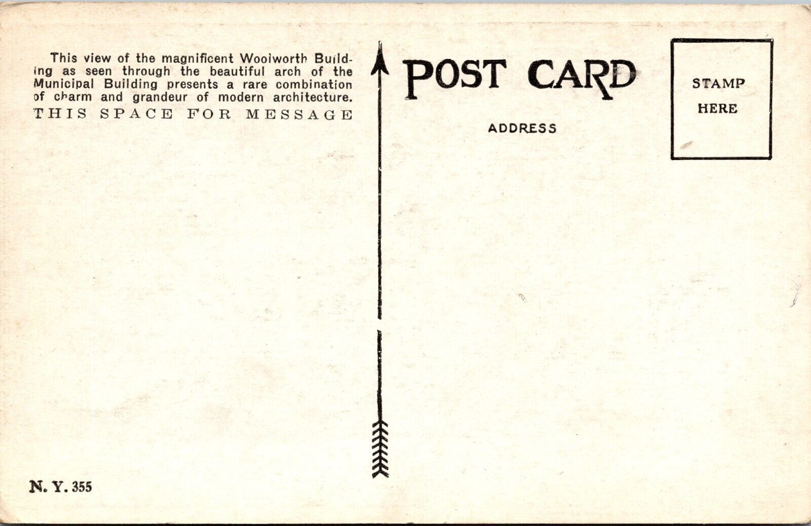 Vtg New York City NY Vista of Woolworth Building through Arch 1910s ...