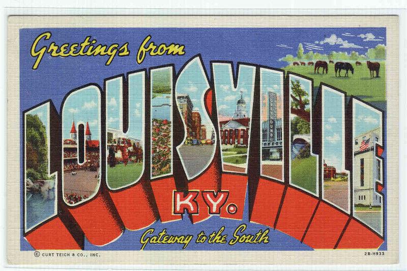 Louisville Kentucky Large Letter Linen postcard | United States ...