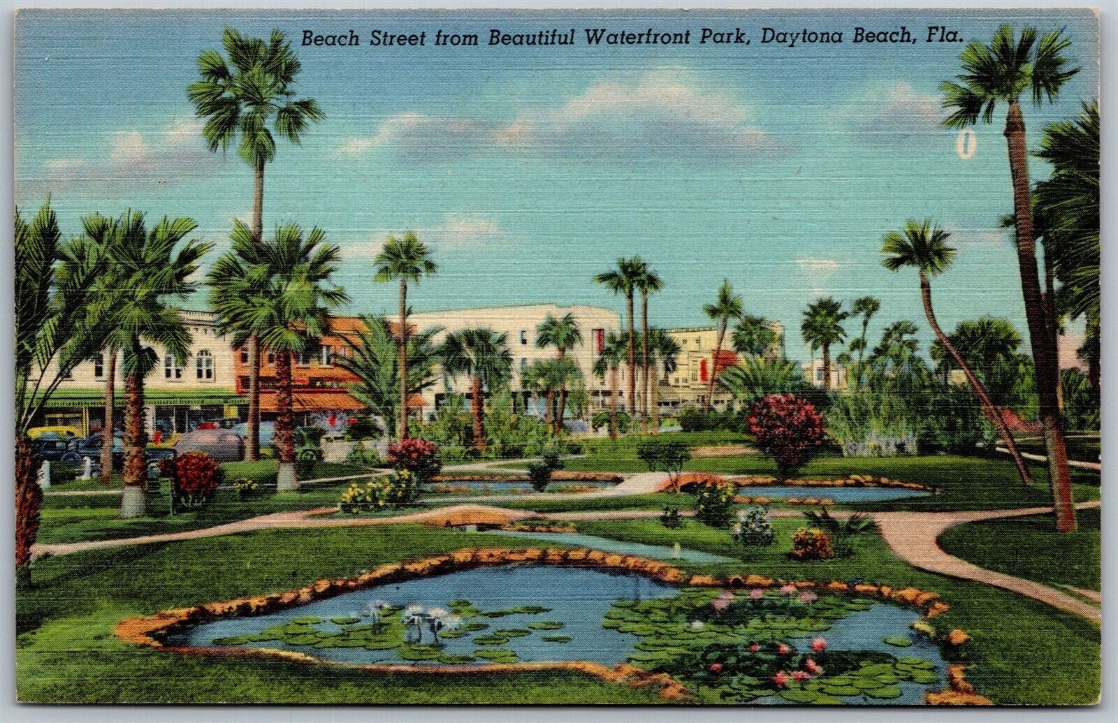 Vtg Daytona Beach Florida FL Beach Street Waterfront Park 1940s View ...