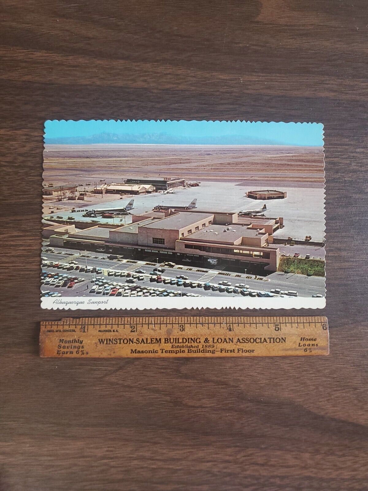 Vintage Postcard Albuquerque Sunport Airport Planes Ruffled Edge ...