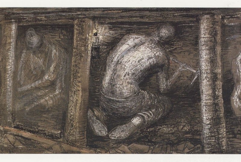 Henry Moore At The Coalface WW2 Mining Painting Postcard | Topics ...