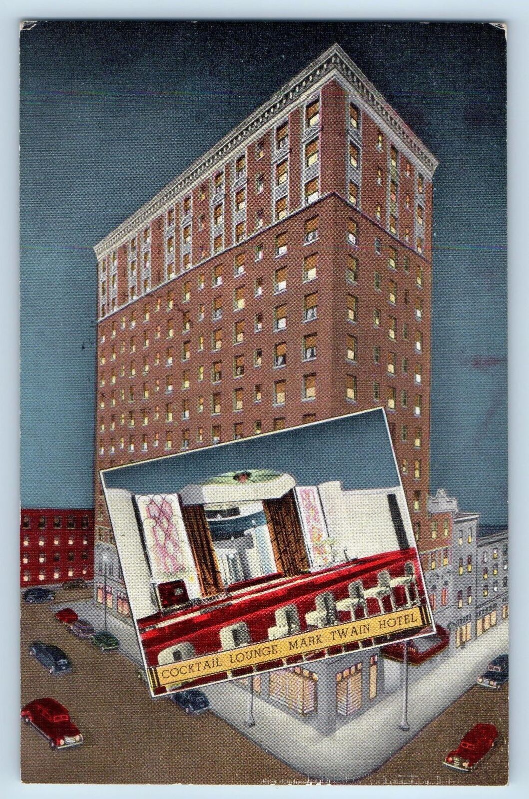 St. Louis Missouri MO Postcard Mark Twain Hotel Building Exterior 1941 ...