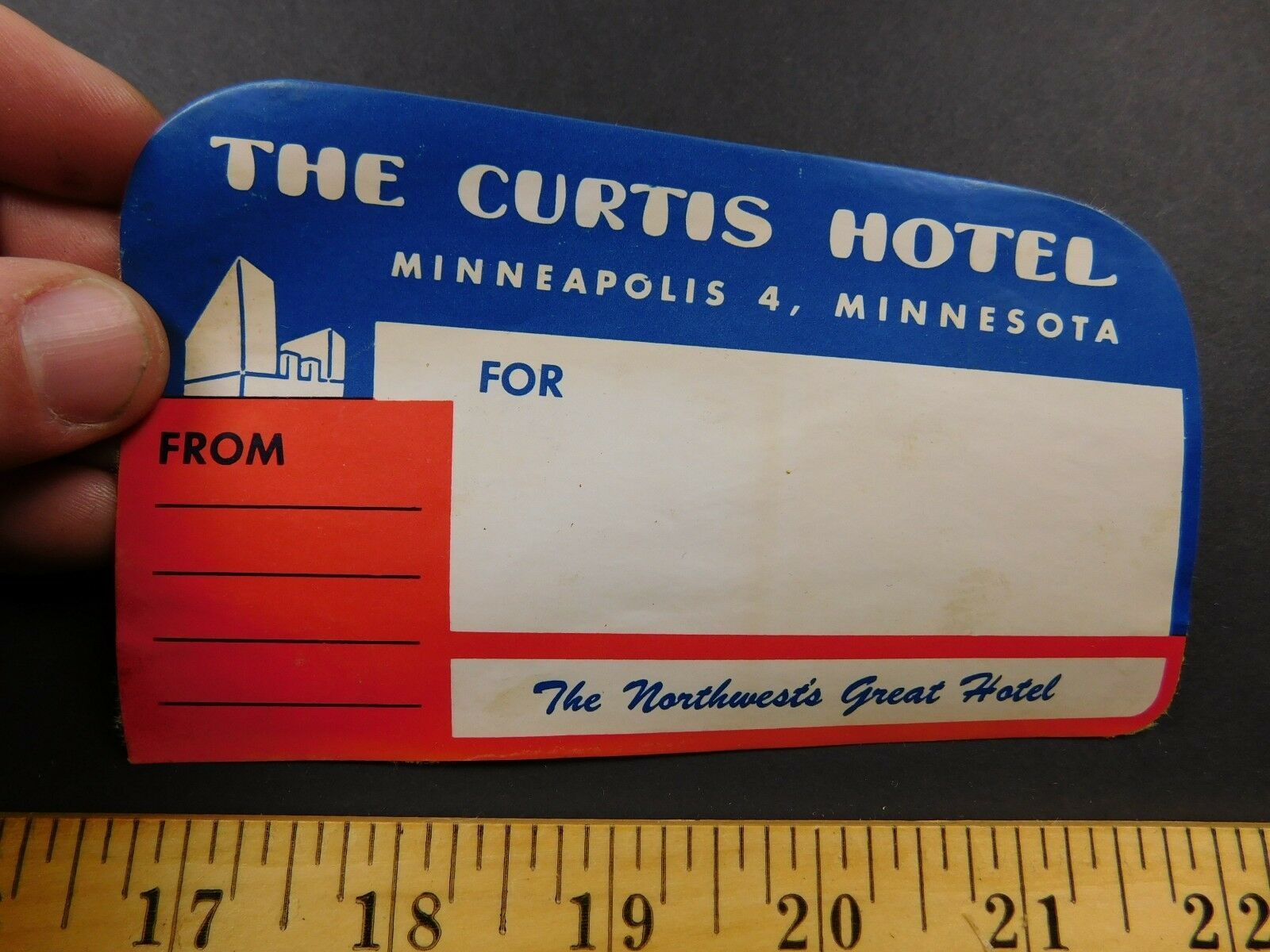 1930s-40s The Curtis Hotel, Minneapolis Art Deco Travel Luggage Label ...