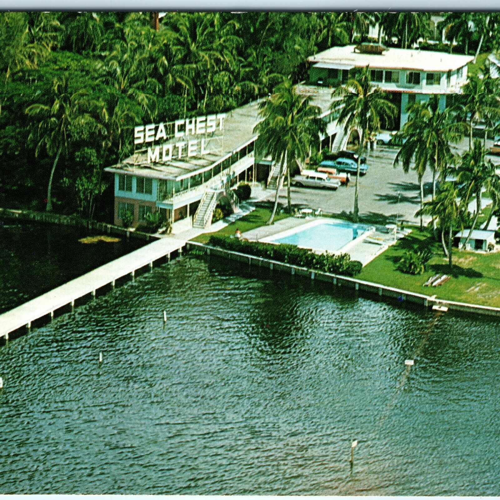 c1960s Ft. Myers FL Sea Chest Motel Caloosahatchee Chrome PC Schlachta ...