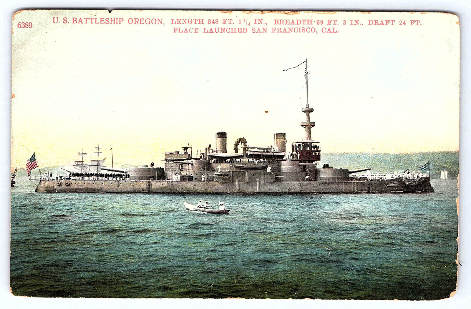 US Navy WW1 Battleship USS Oregon Postcard | United States - Oregon ...