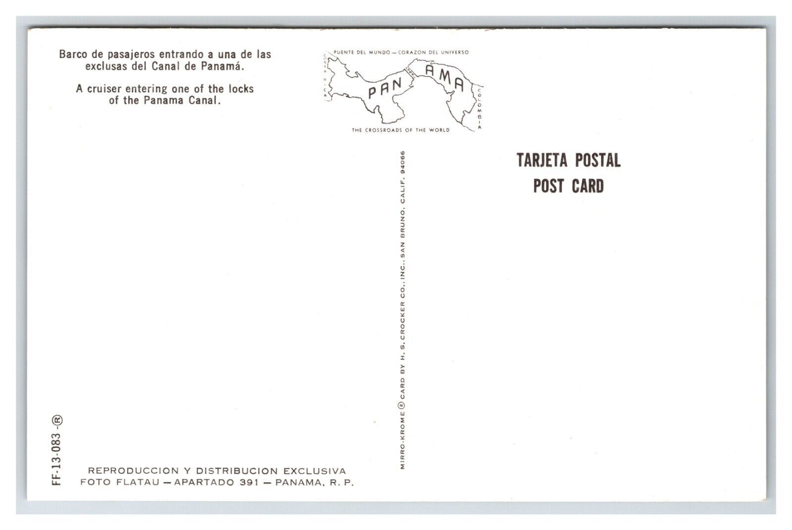 Cruise Ship Entering Panama Canal Panama UNP Chrome Postcard S13 ...