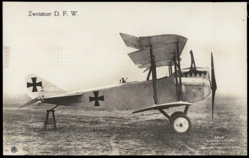 Germany Sanke 1042 DFW Fighter Biplane Airplane RPPC 64645 | Europe ...
