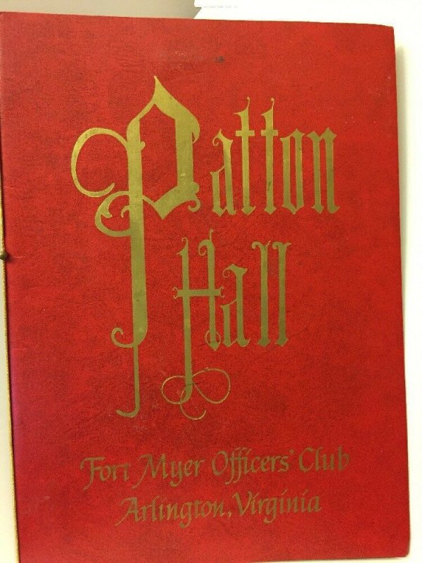 Vintage 70s PATTON HALL Restaurant Menu Fort Myers Officers Club ...
