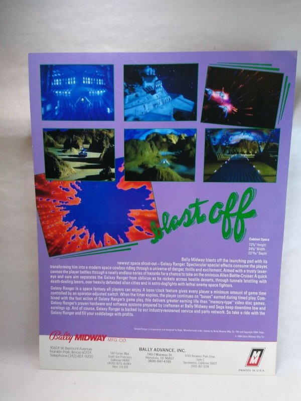 Galaxy Ranger Arcade Flyer Original 1984 Vintage Laser Game Artwork 8.5 ...