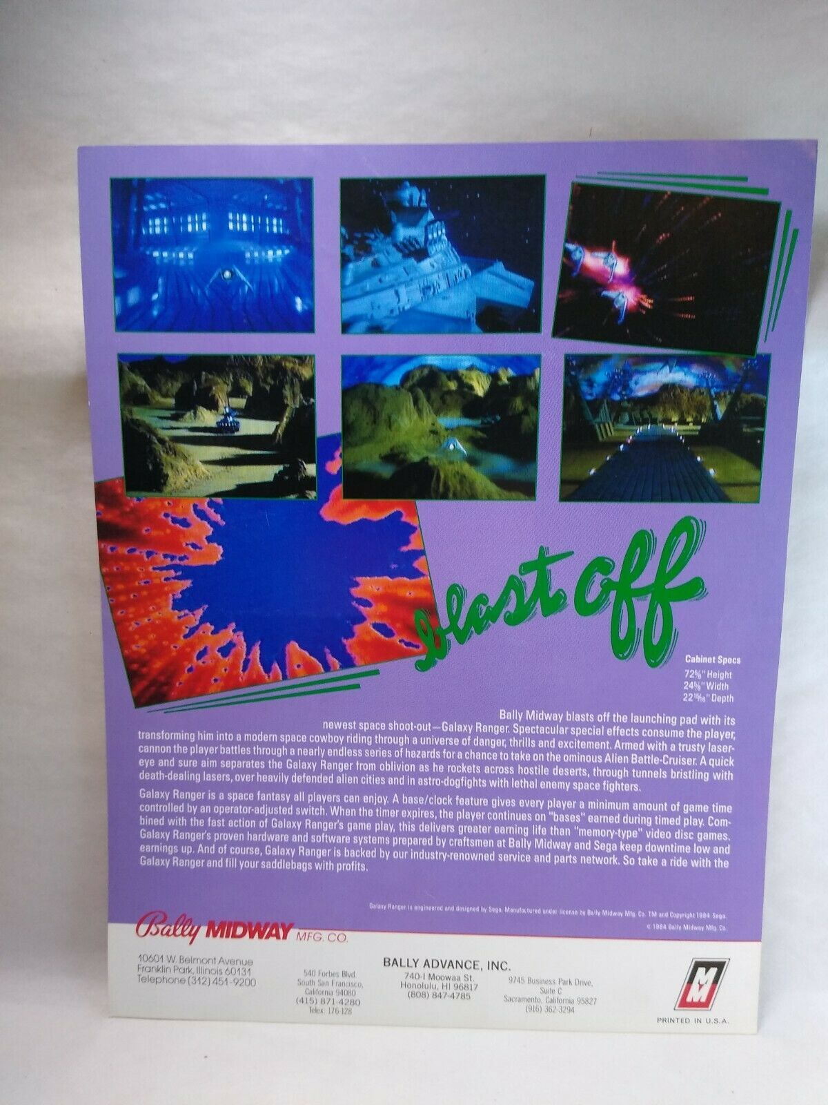 Galaxy Ranger Arcade Flyer Original 1984 Vintage Laser Game Artwork 8.5 ...