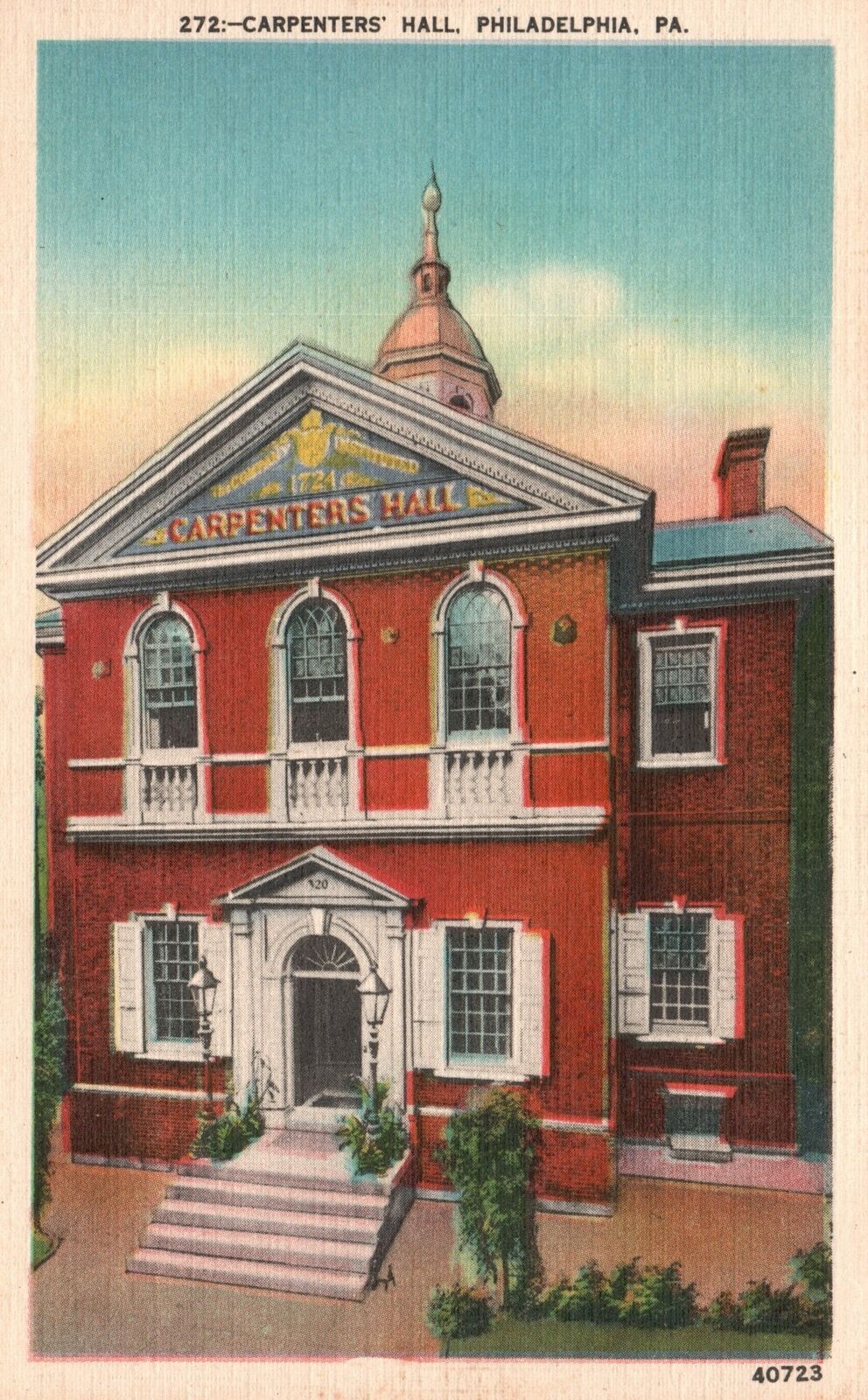 Vintage Postcard 1920's Carpenters Hall Building Philadelphia ...