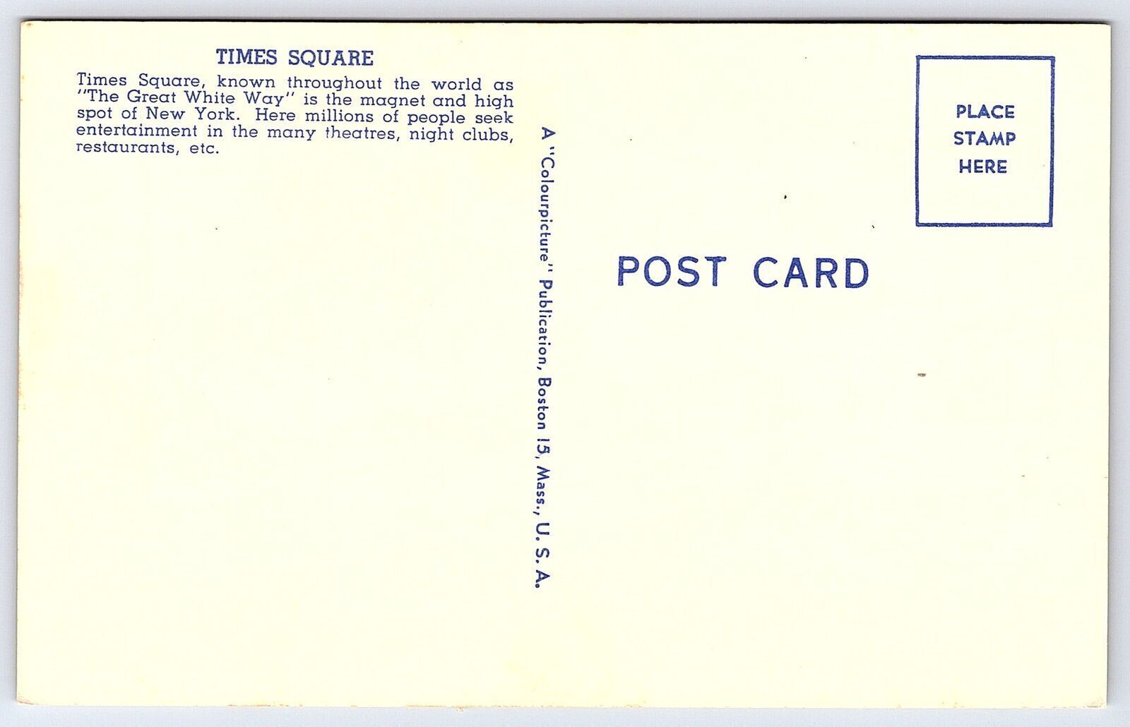 Time Square New York City Broadway Intersection & Tourist Destination ...