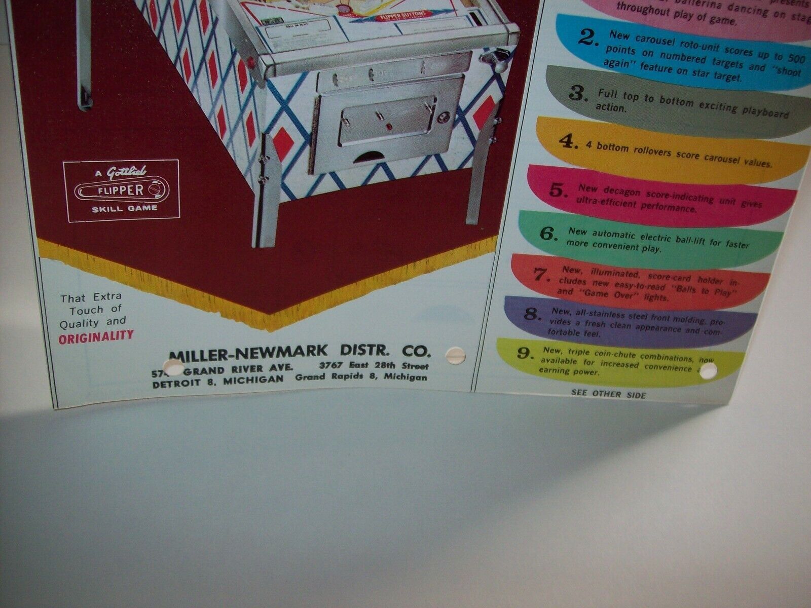 Dancing Lady Pinball FLYER Original 1967 Game Art Sheet Ballerina Dance ...