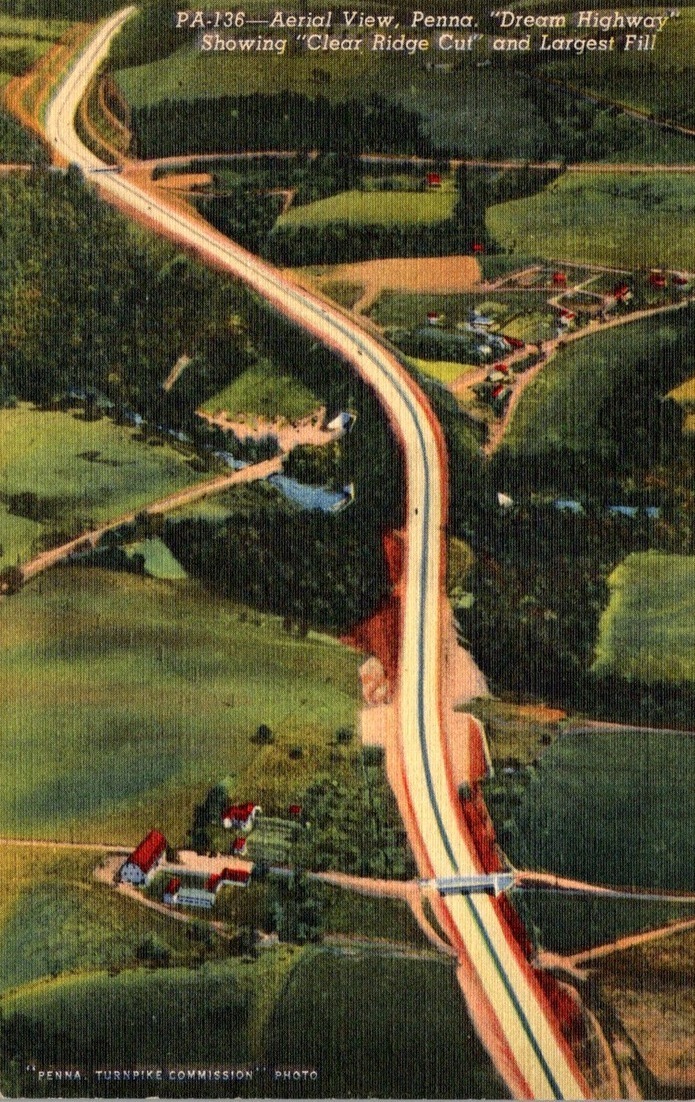 Pennsylvania Turnpike Aerial View Showing Clear Ridge Cut and Largest ...