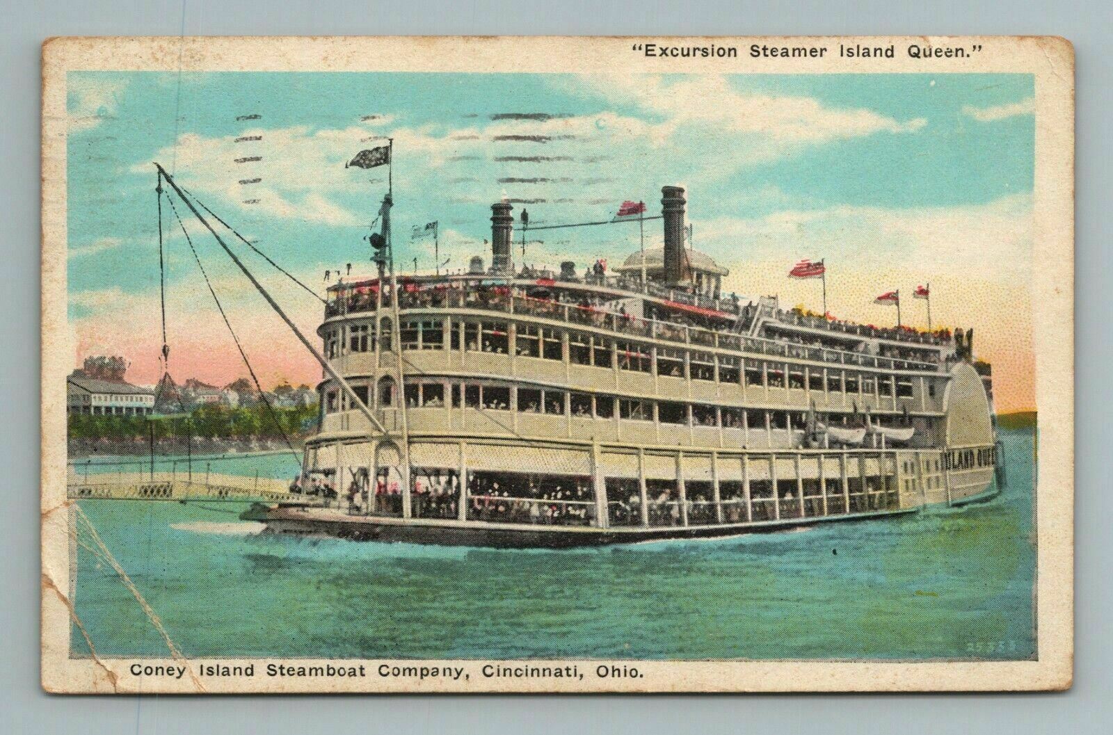 Excursion Steamer Island Queen Coney Island Steamboat Cincinnati Ohio ...