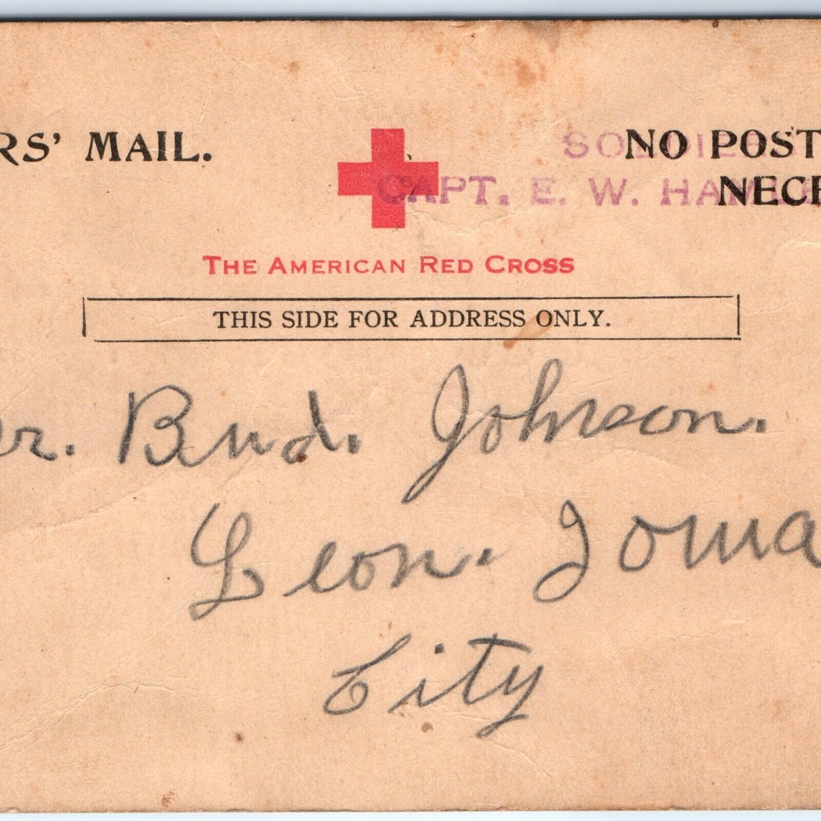 May 1918 WWI Red Cross Soldiers Mail Postcard Ship Arrived Machine Gun ...