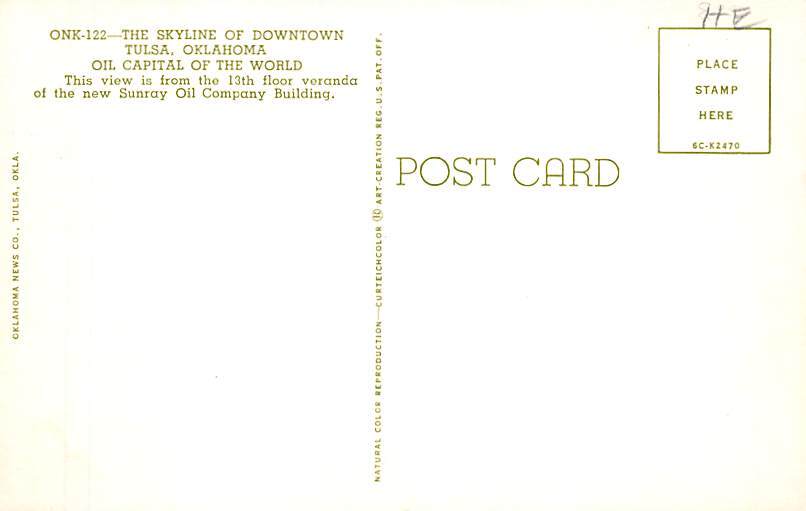 Downtown Tulsa Oil Capital Of The World - Tulsa, Oklahoma OK | United ...