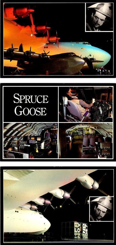 3~4X6 Postcards CA, Long Beach SPRUCE GOOSE & COCKPIT Howard Hughes ...