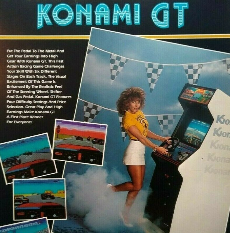 Konami GT Arcade FLYER 1985 Original Video Game Art Print Sexy Lady ...